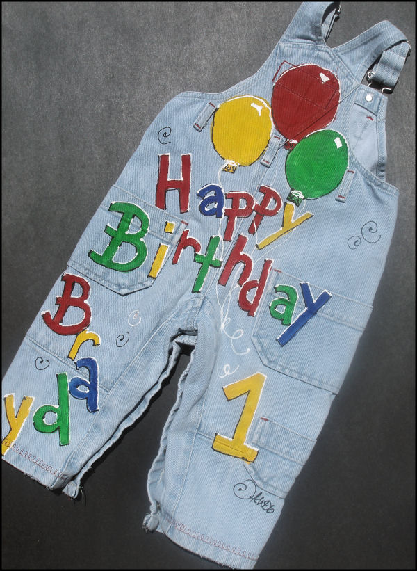 Custom Painted Birthday Boy Overalls